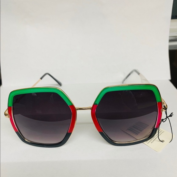 Eyewear | Accessories | Polarized Designer Sunglasses Red Green Frame ...